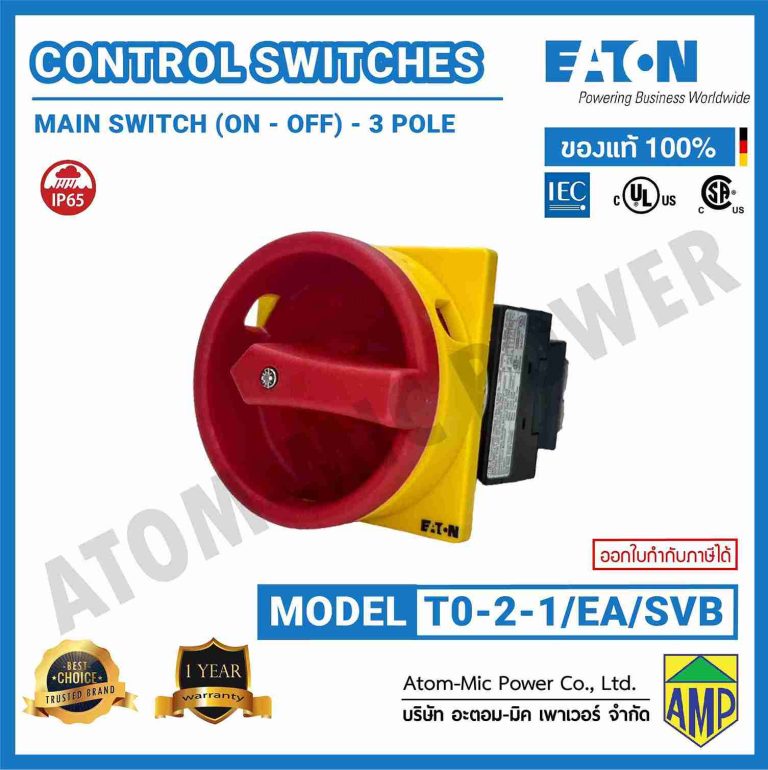 EATON - MAIN SWITCH - T0-2-1/EA/SVB (20 A, 2 contact unit(s), 3 pole ...